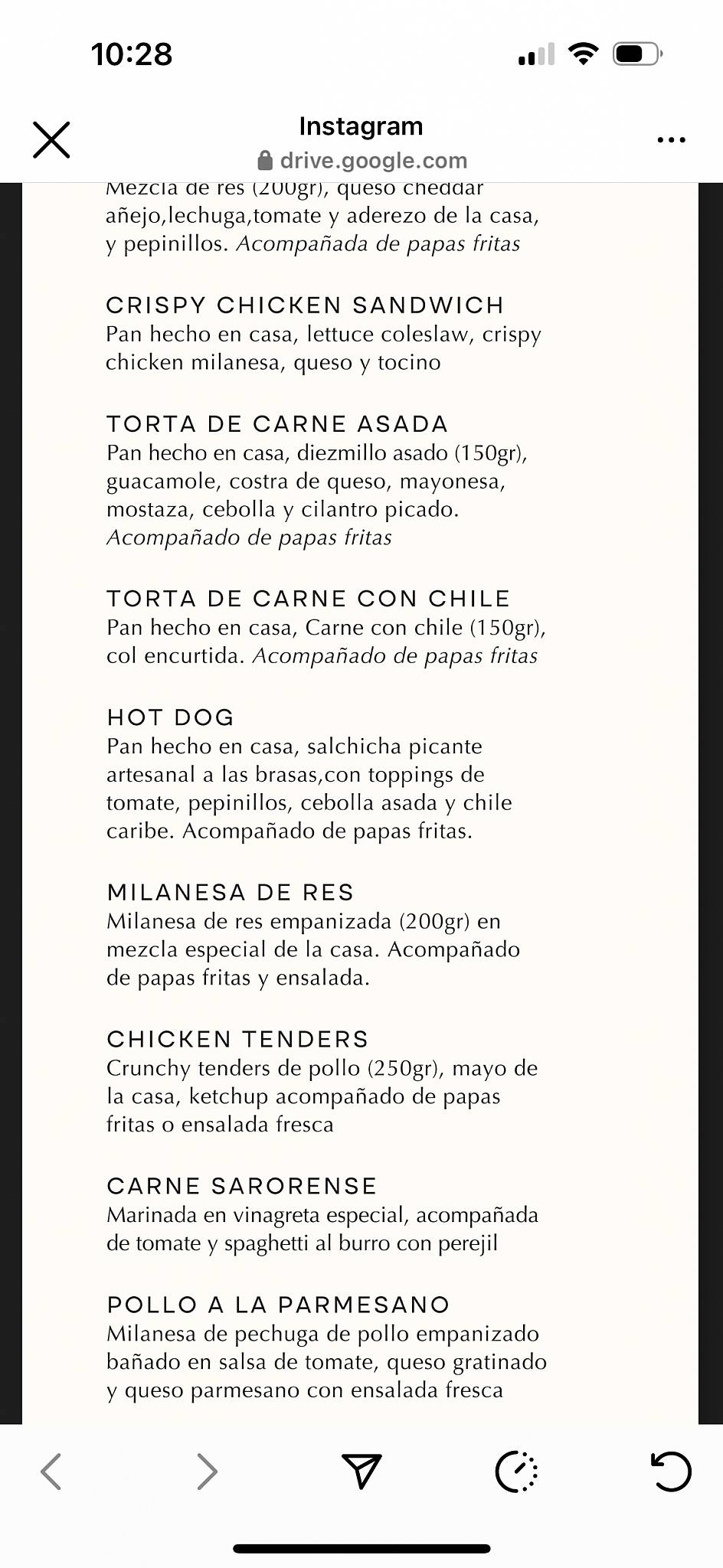Menu at Maderas Open Kitchen restaurant, Hermosillo