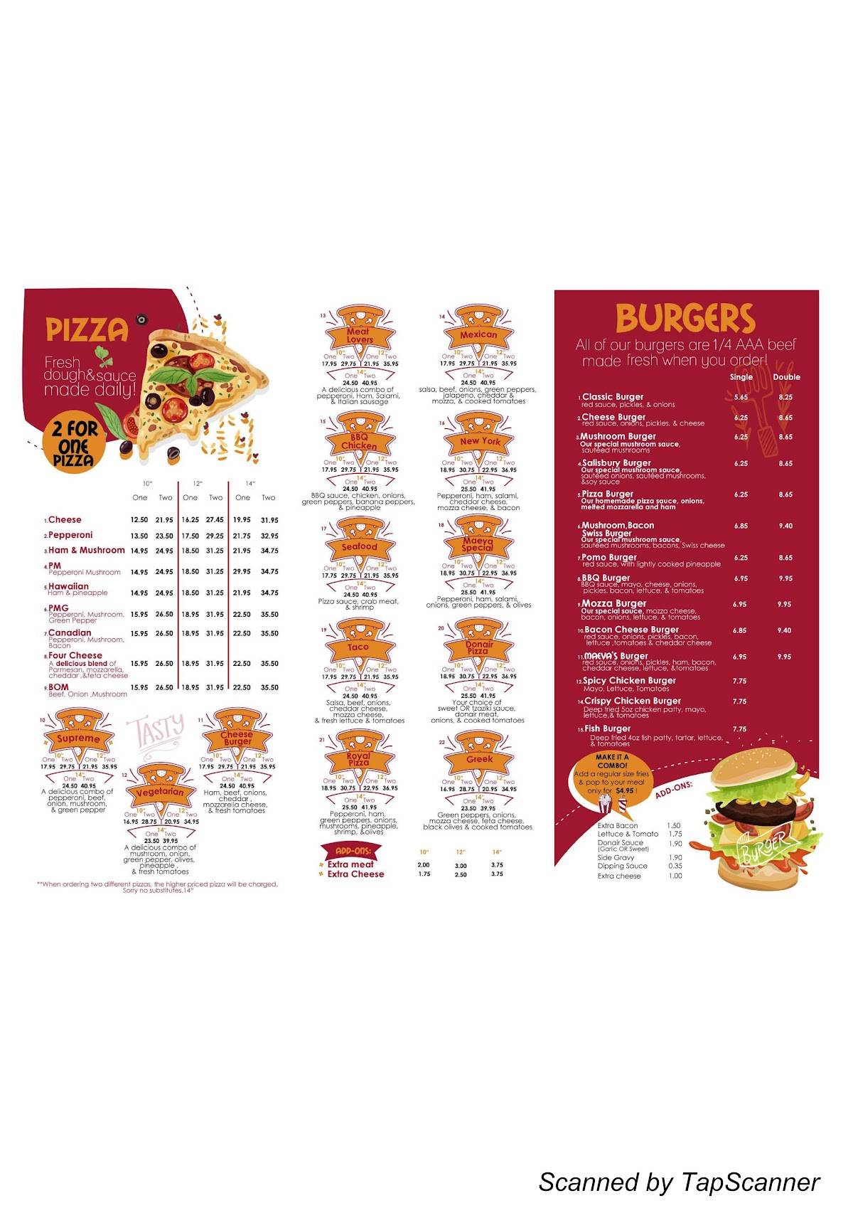 Menu at Maeva’s Family Restaurant, Stony Plain
