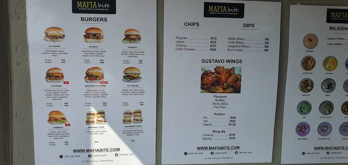 Menu at Mafia Bite - Maraisburg restaurant, Randburg