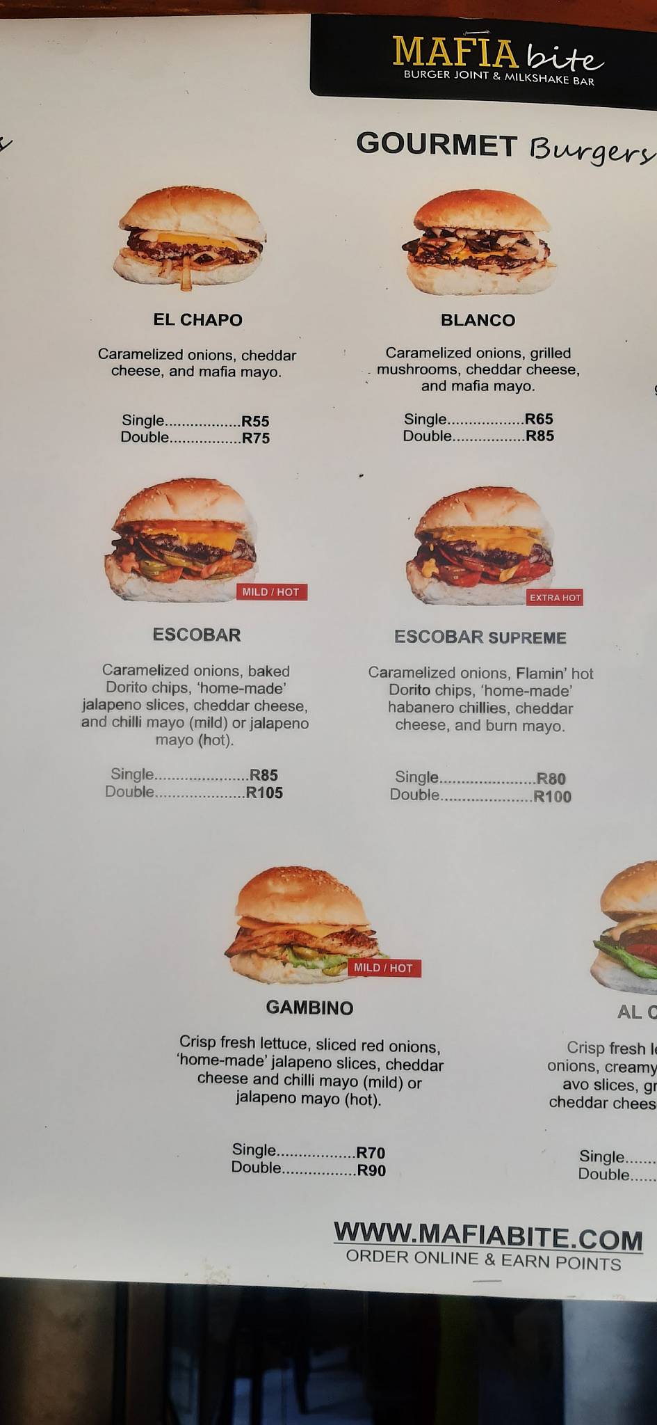 Menu at Mafia Bite - Maraisburg restaurant, Randburg