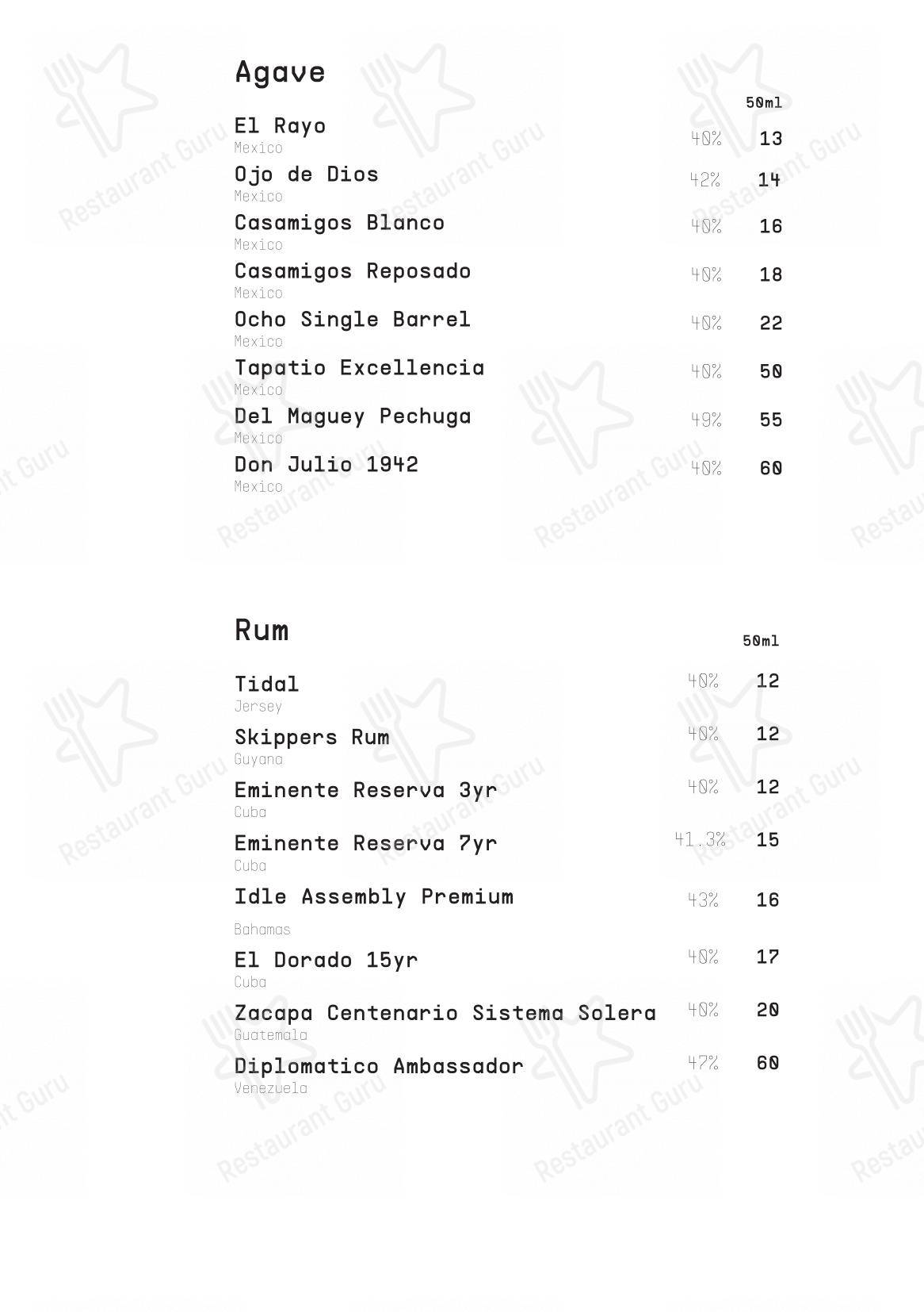 Menu at Maison François restaurant, London