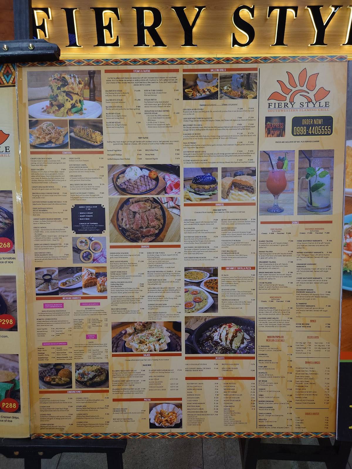 Menu at Fiery Style Southwestern Flaming Grill restaurant, Makati, Food ...