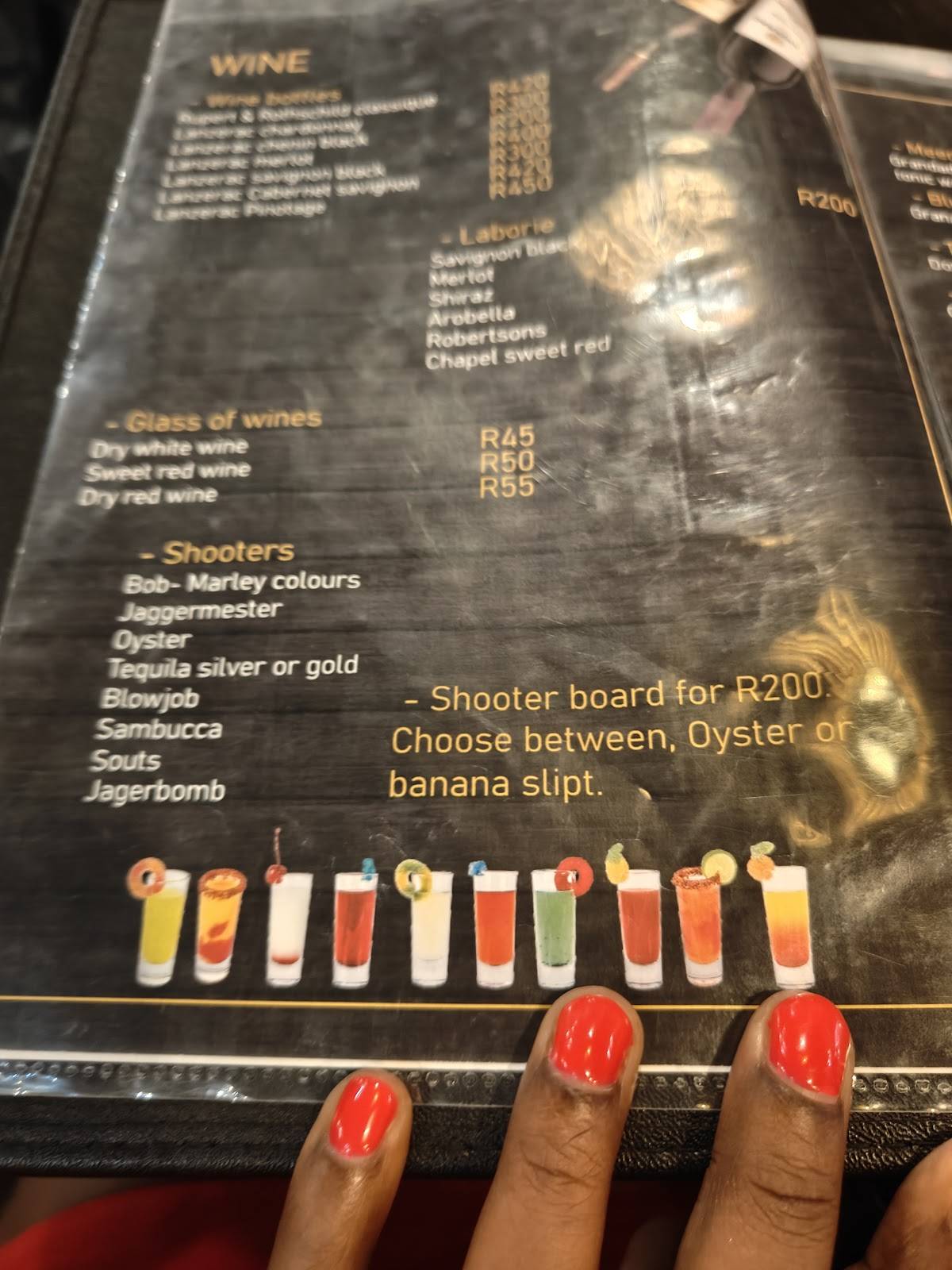 Menu at Makou restaurant, Ermelo, 34 Taute St