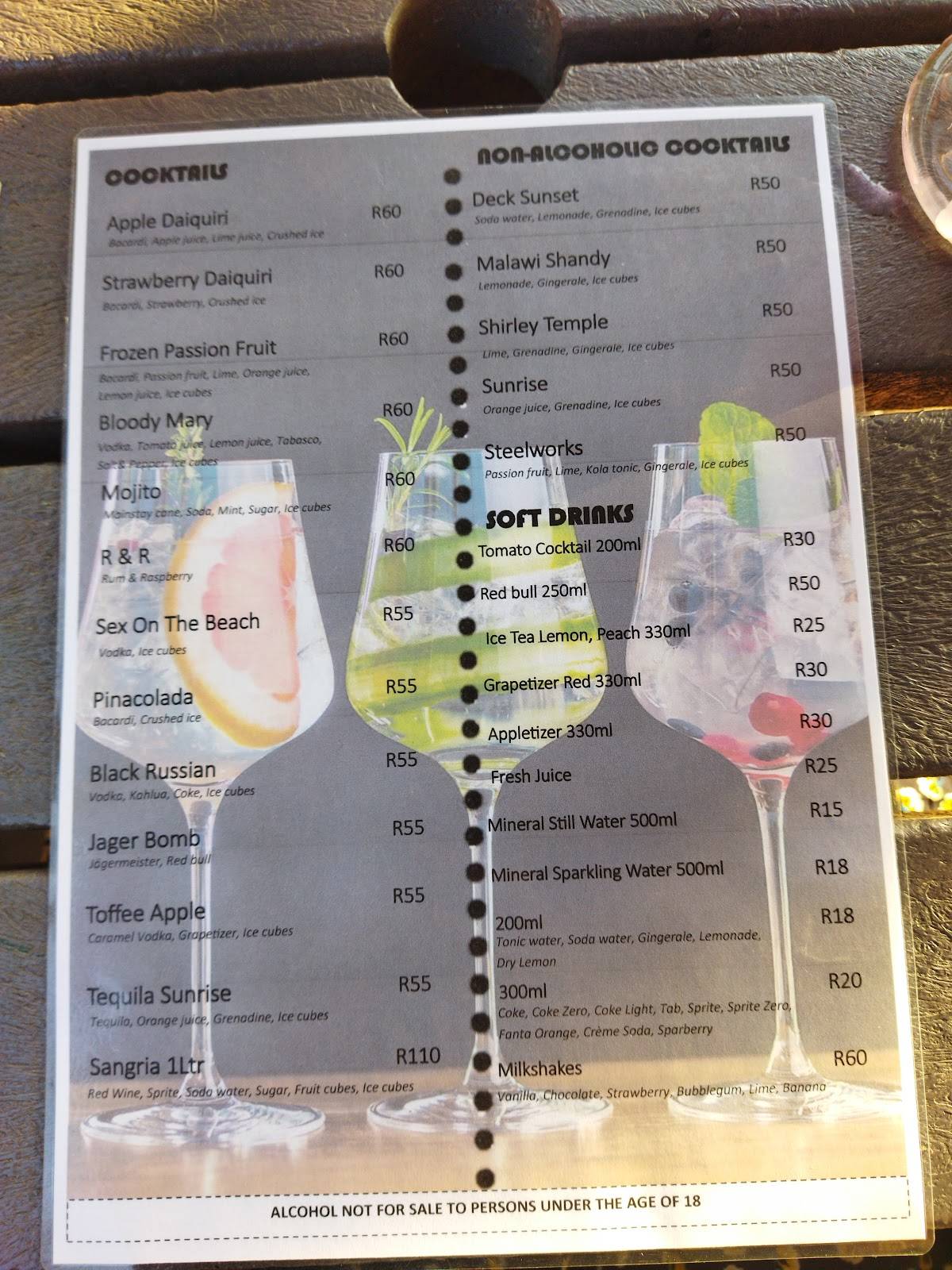 Menu at The Deck Restaurant, Malelane