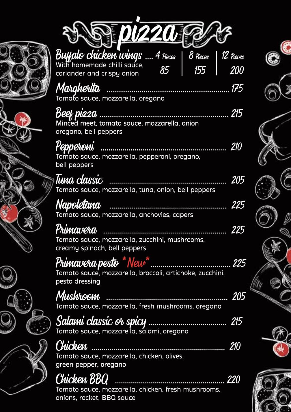 Menu at Mama Mia Dahab restaurant, Dahab