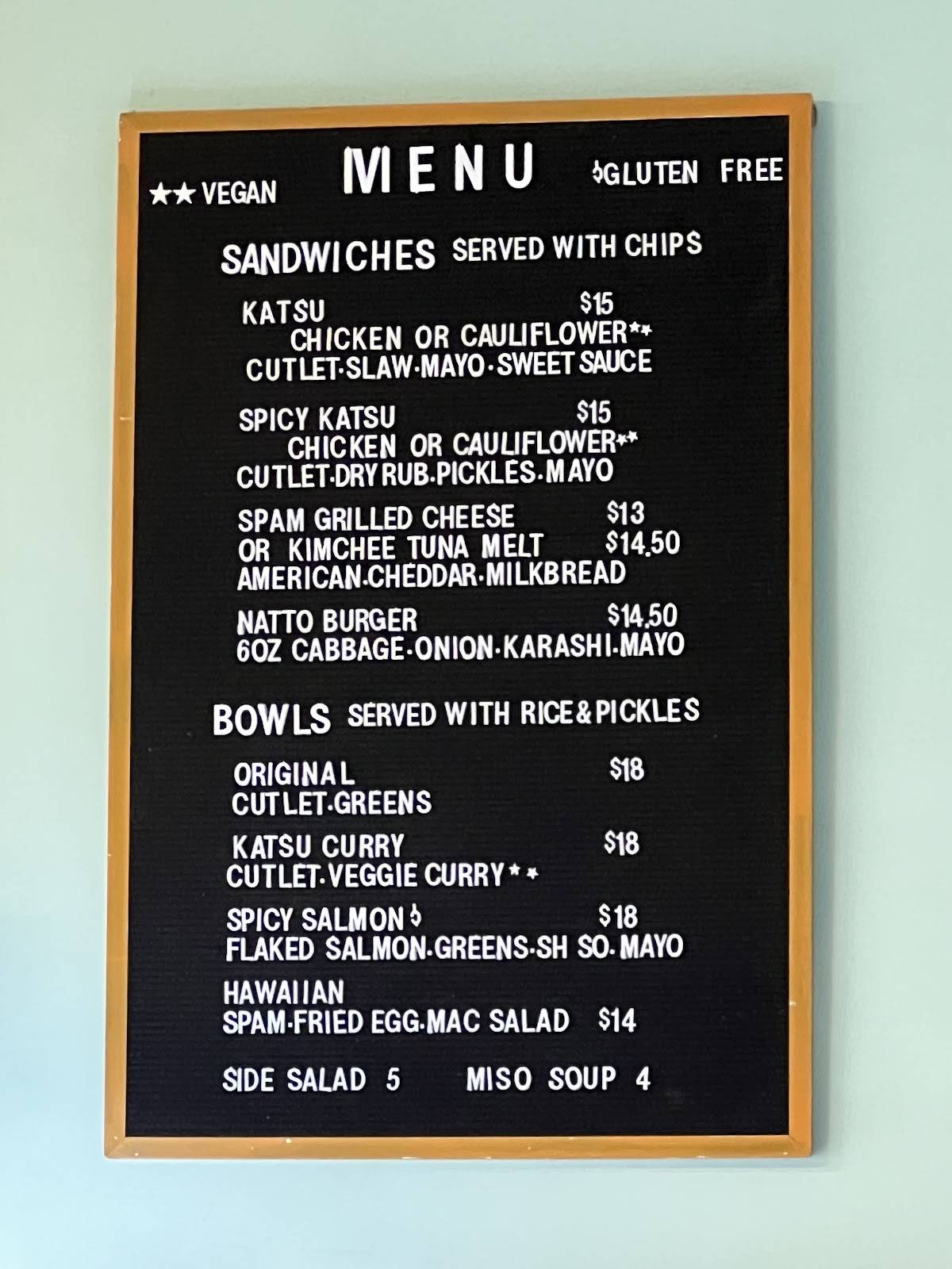 Menu at Mama Yoshi Mini Mart restaurant, New York City