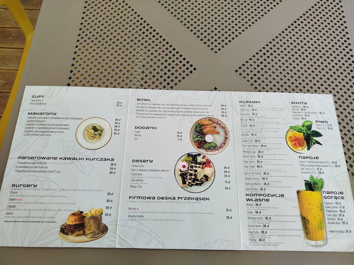 Menu at Mango&Tango Beach Bar, Mrzeżyno