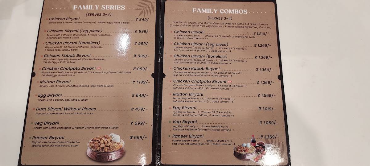 Menu at Mani's Dum Biryani - Siruseri, Chennai