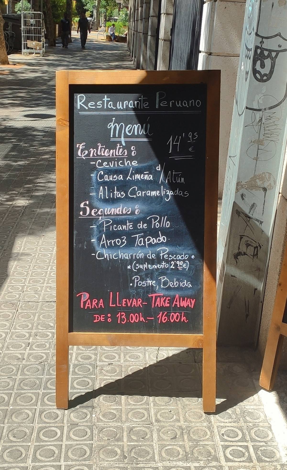 Carta de Manzano's - Restaurant peruà, Barcelona