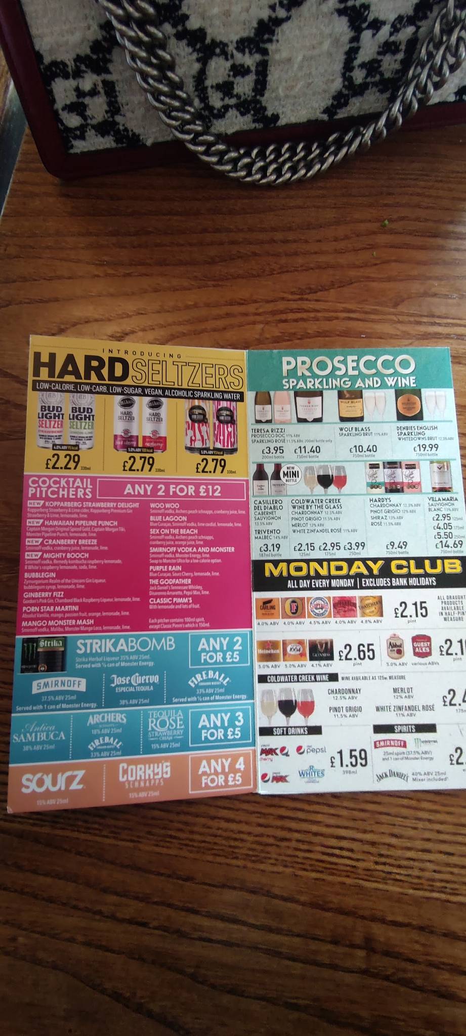 Menu at The Mechanical Elephant - JD Wetherspoon pub & bar, Margate