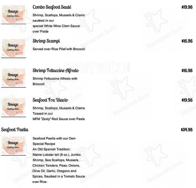 Menu at Marietta Fish Market restaurant, Marietta