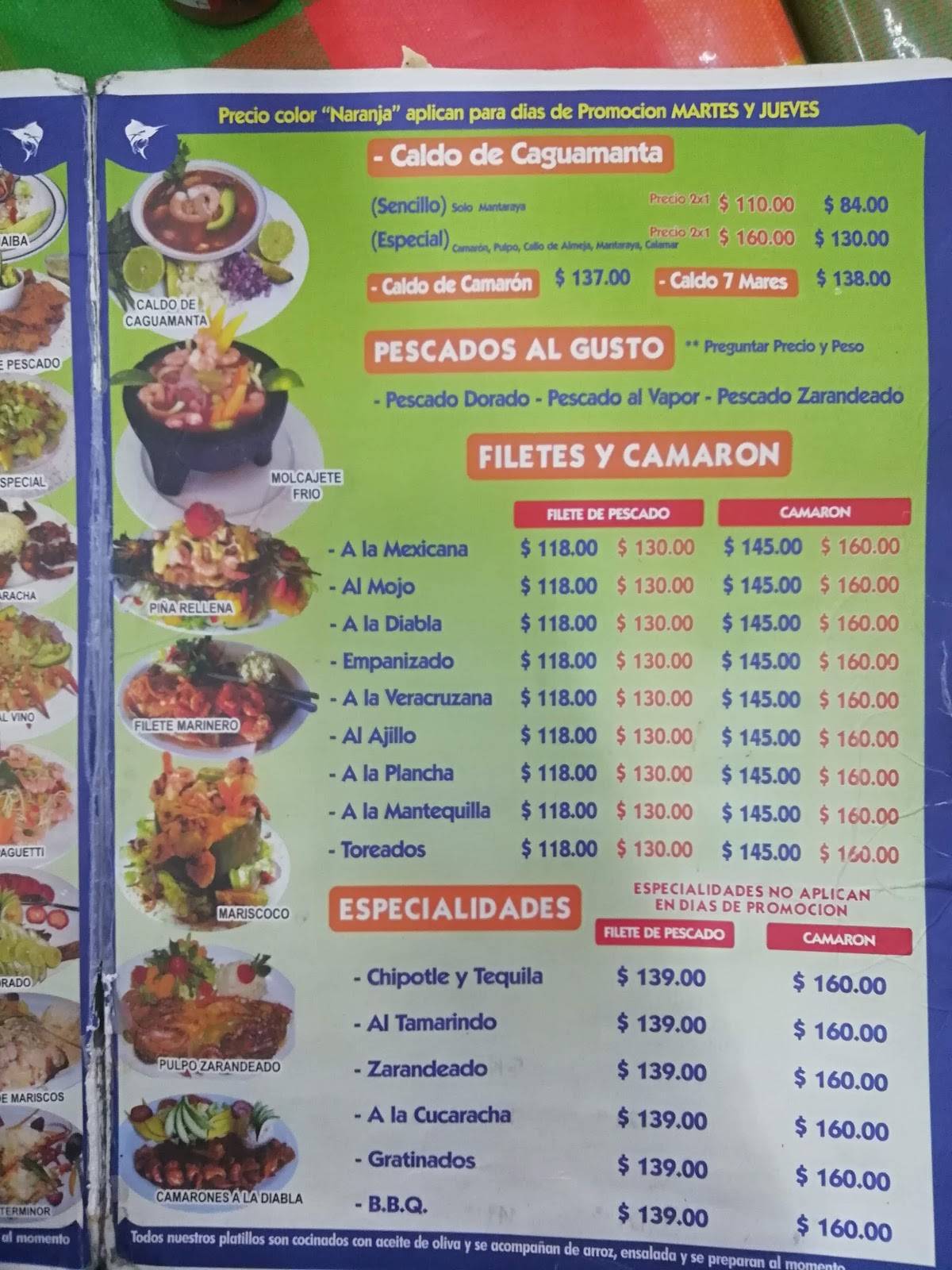 Carta del restaurante Mariscos Puerto Mazatlán, Zapopan, Blvd. del ...