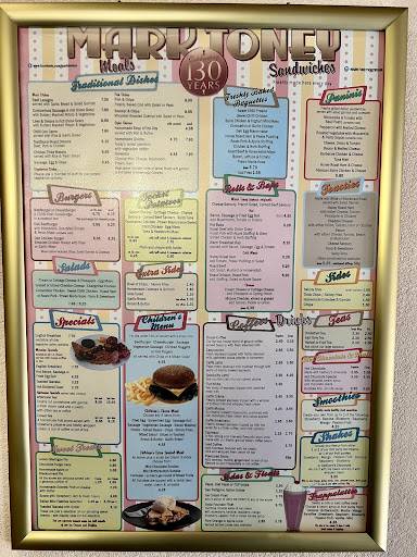 Menu at Mark Toney & Co cafe, Newcastle upon Tyne, 53 Grainger St