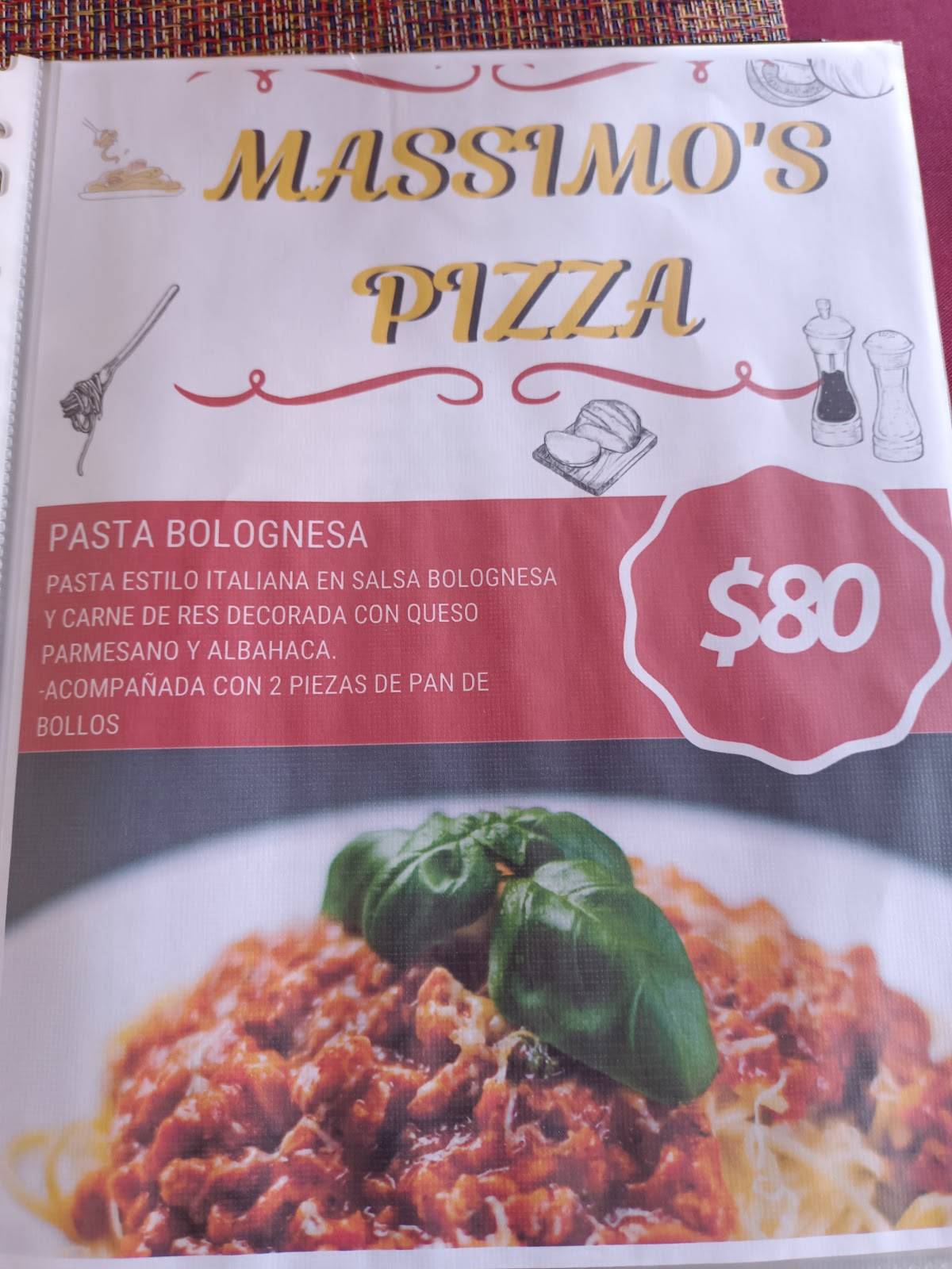 Carta del restaurante Massimo Pizza, Tlajomulco del Zúñiga