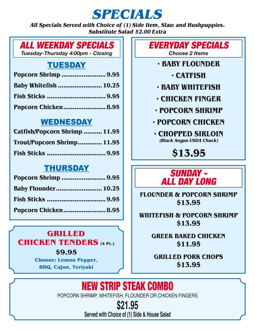 Menu at Mayflower Seafood Restaurant, Rural Hall, 665 Montroyal Rd