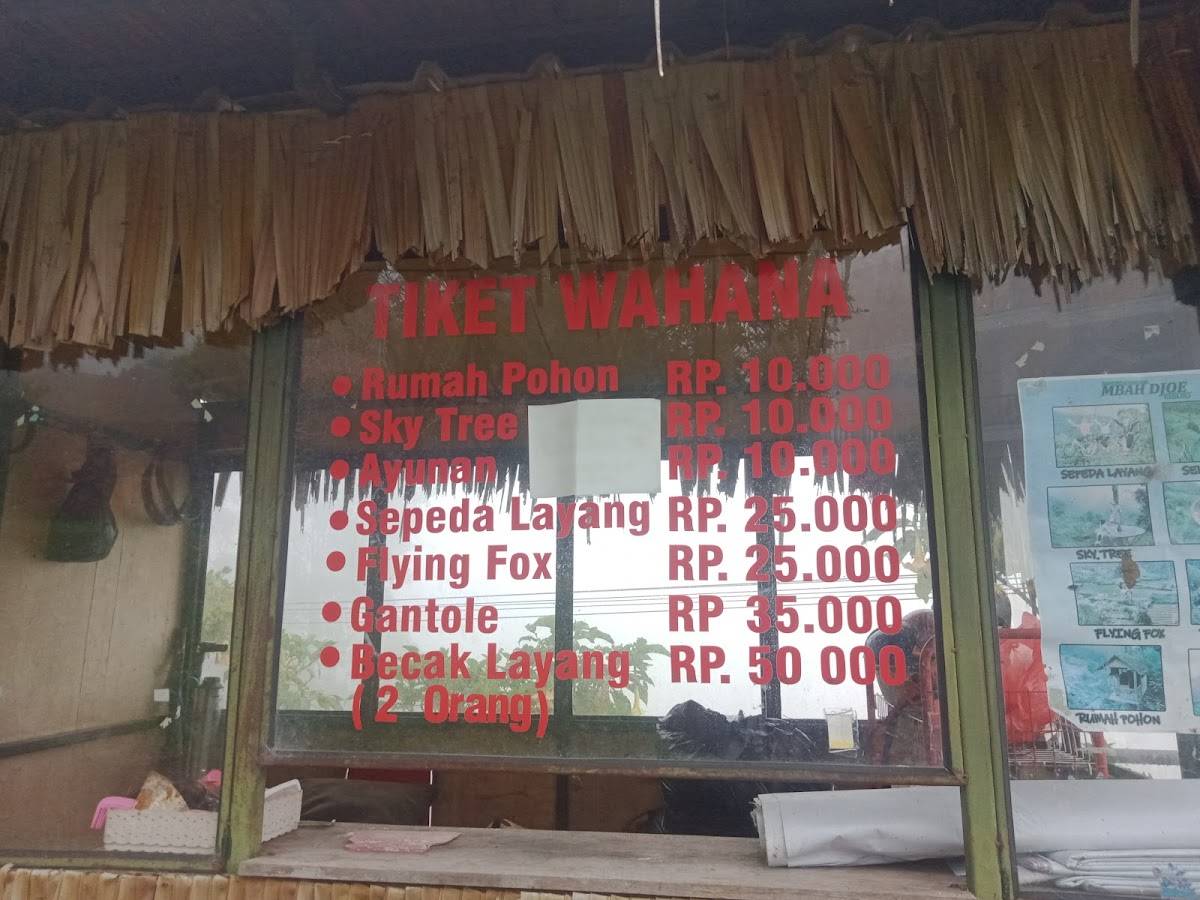 Menu at Mbah Djoe Resort restaurant, Sarangan