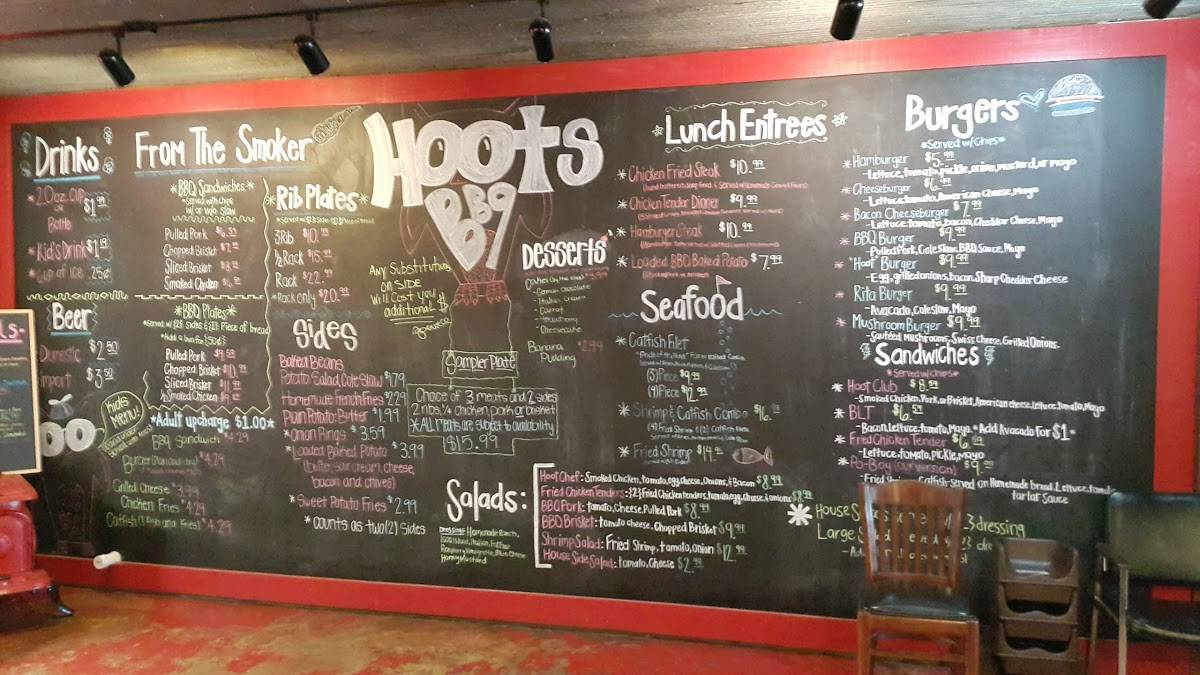 Menu at Hoots BBQ & Steaks, McGehee