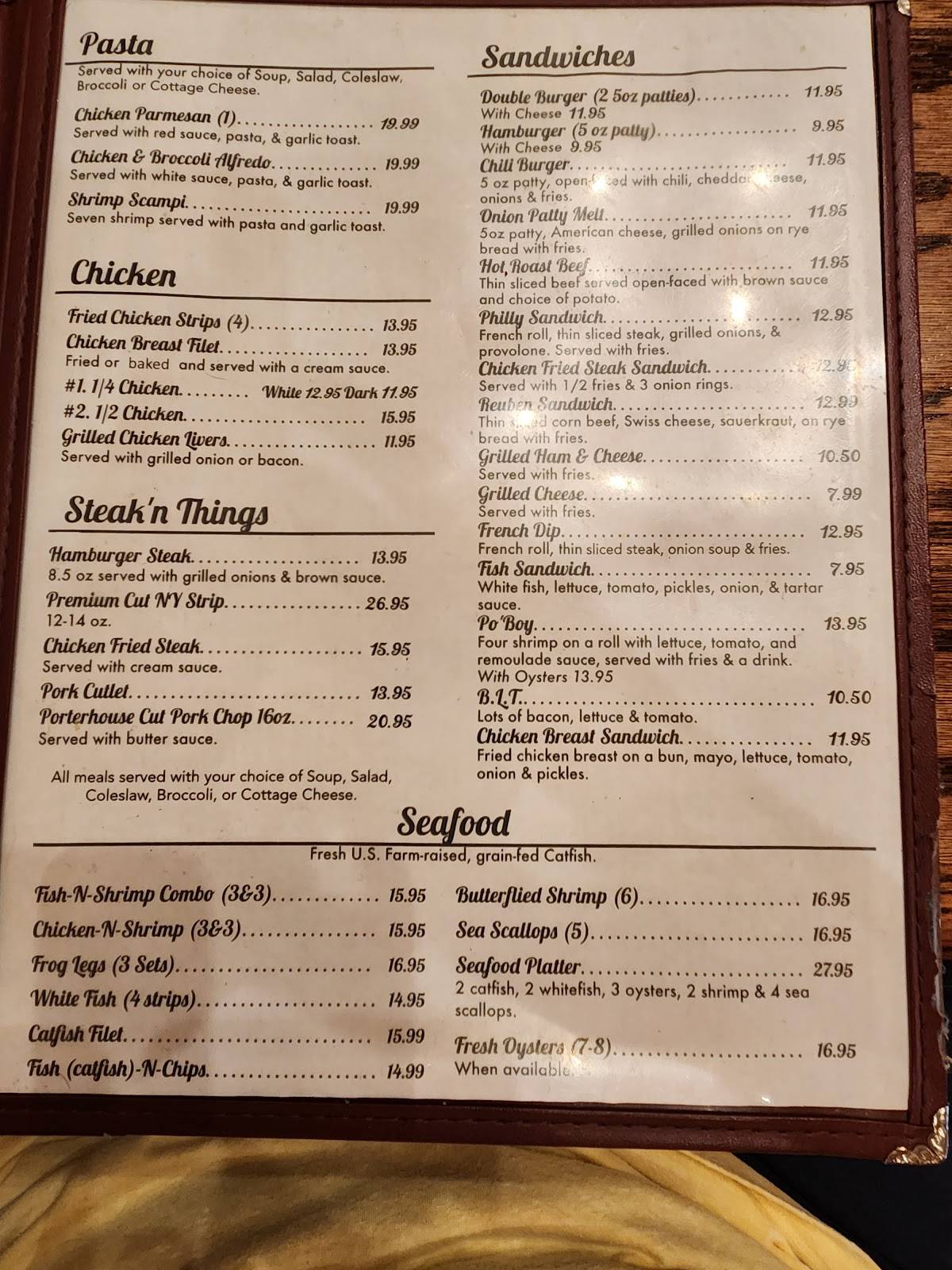 Menu at Meacham's Family Restaurant, Ash Flat