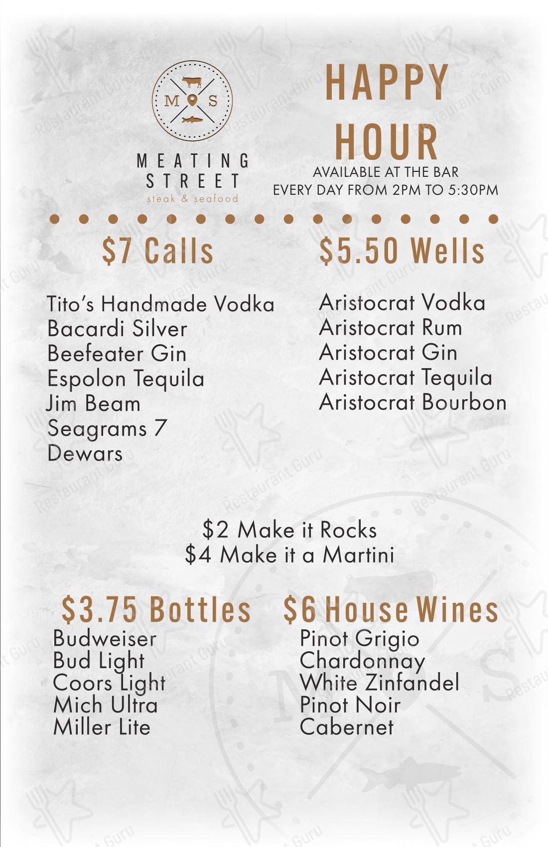 Menu at Meating Street Seafood & Steakhouse, Port St. Lucie