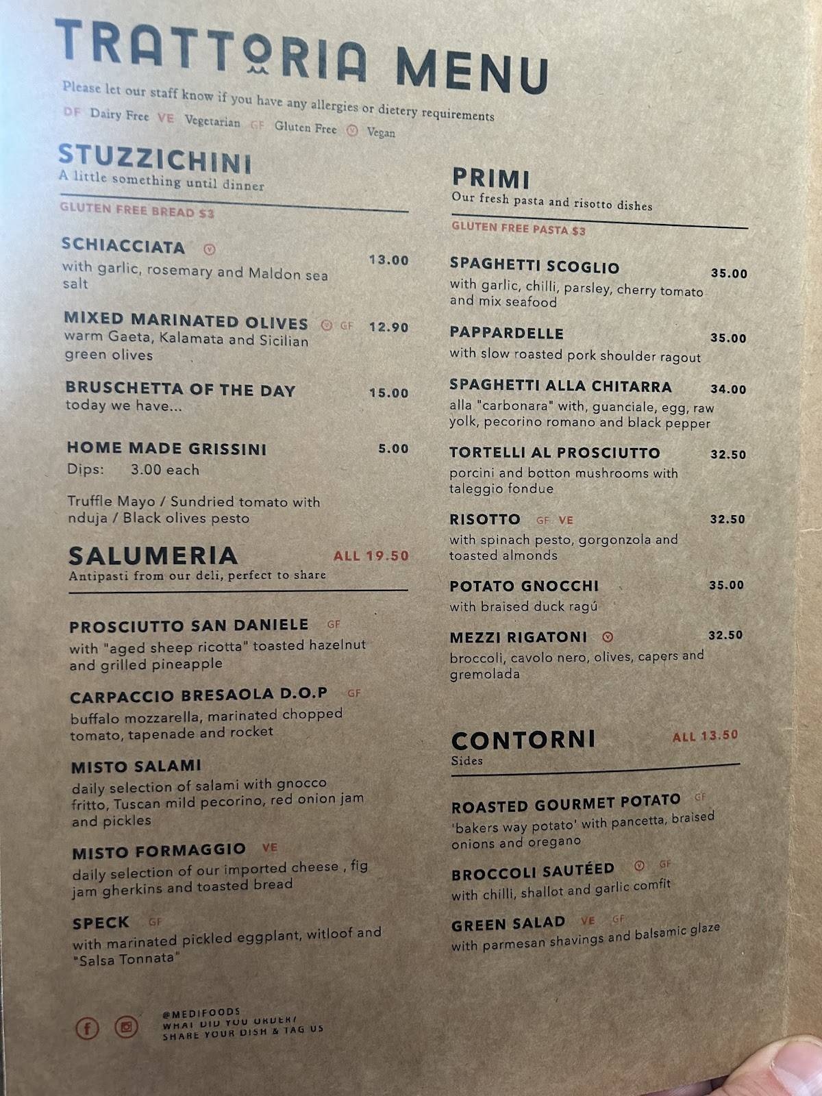 Menu at Mediterranean Foods Trattoria & Deli, Newtown restaurant ...