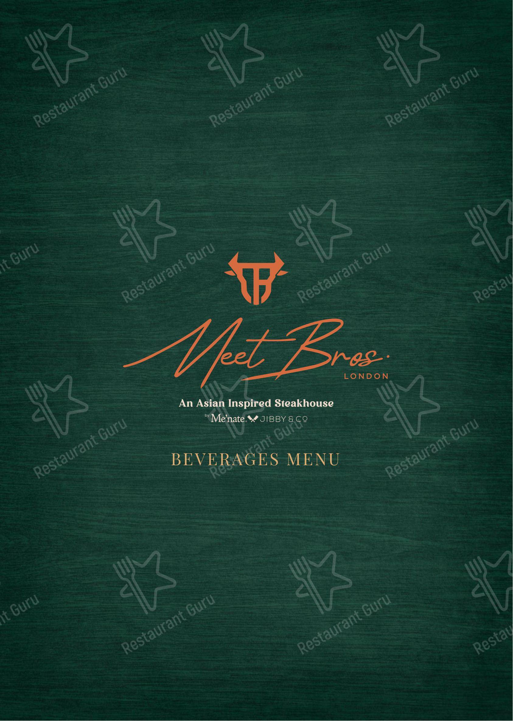 Menu at Meet Bros steakhouse, London