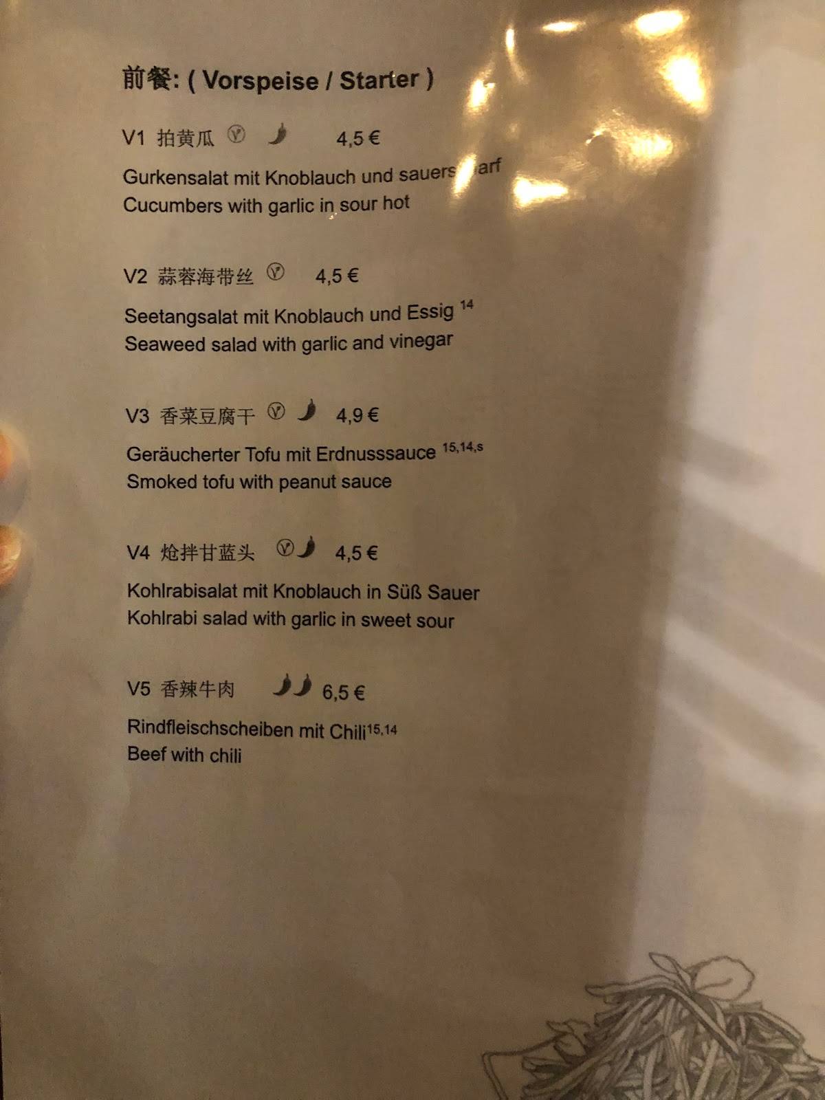 Speisekarte von Meet Noodles restaurant, Berlin