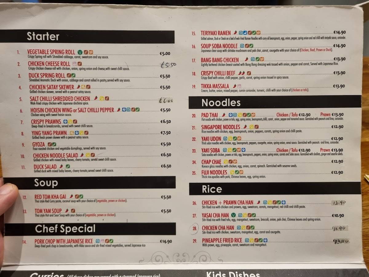Menu at Mekong Asian Street Food restaurant, Longford