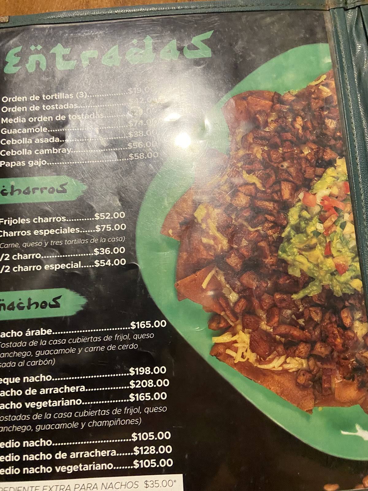 Carta del restaurante Taco árabe Av. Yucatán, Merida