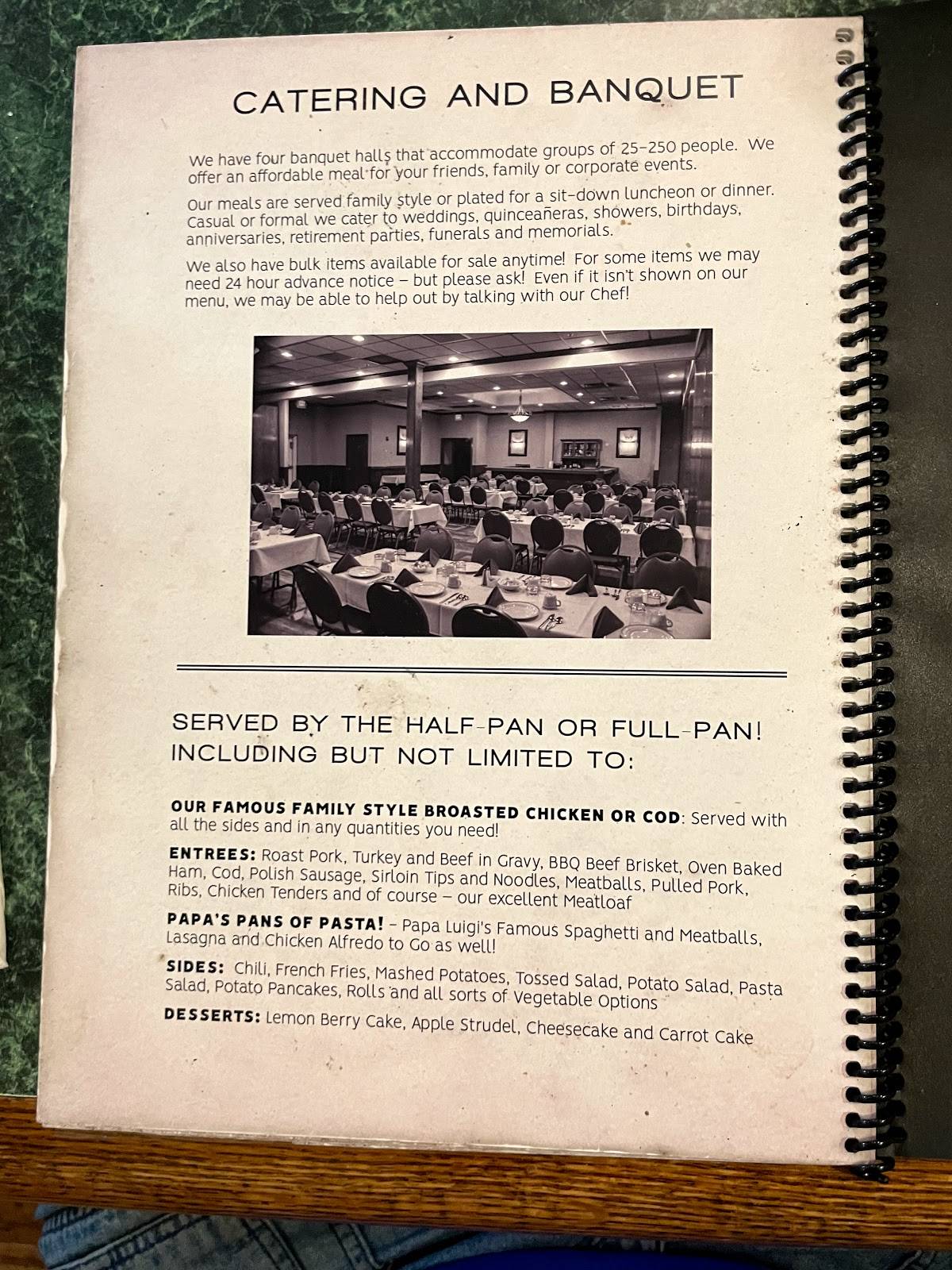 Menu at Meyer's Restaurant Bar & Banquet Hall, Greenfield