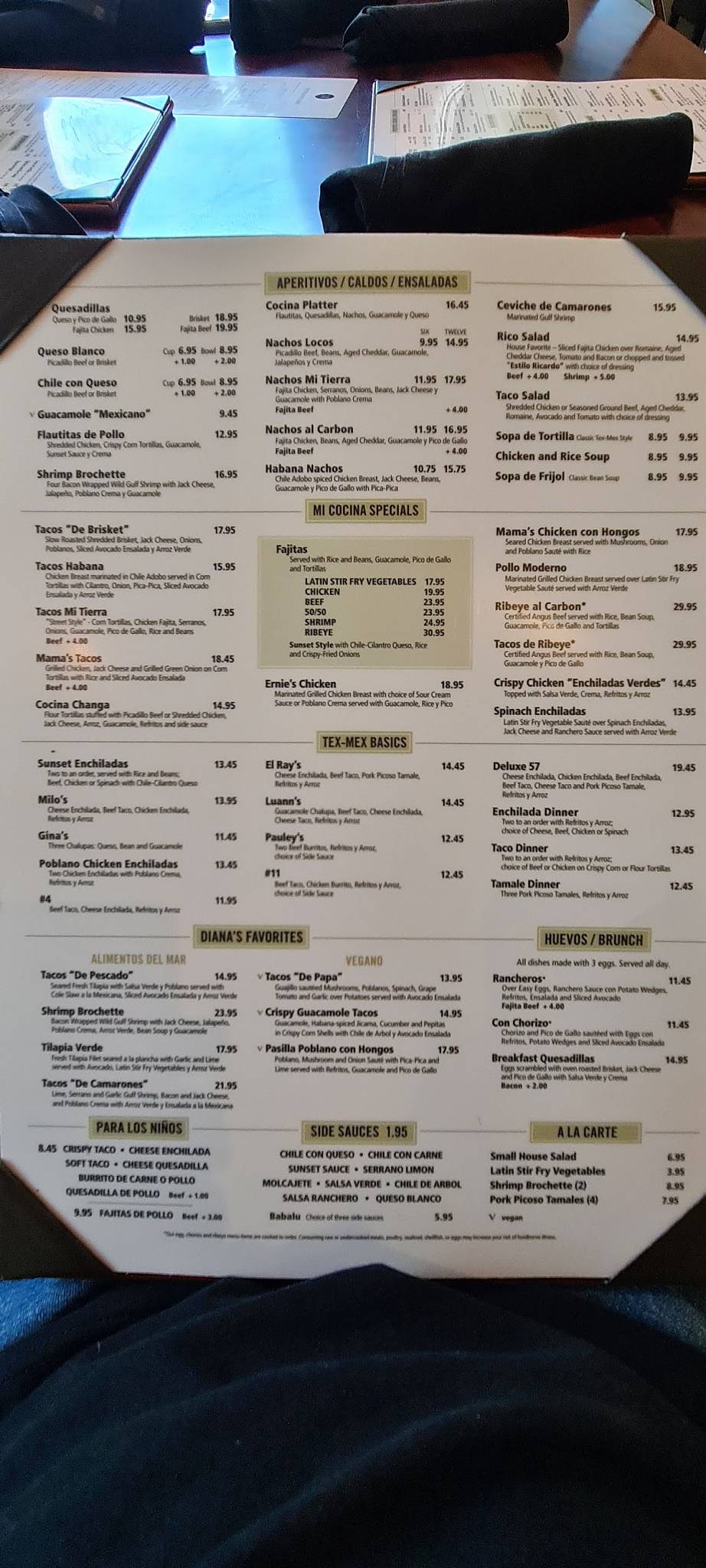 Menu at Mi Cocina restaurant, Allen, 815 Watters Creek Blvd