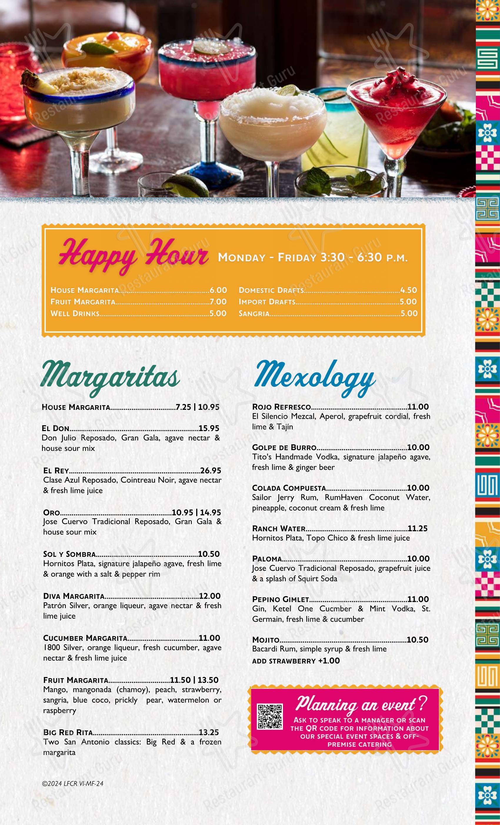 Menu at Mi Familia at the Rim pub & bar, San Antonio, I-10 West