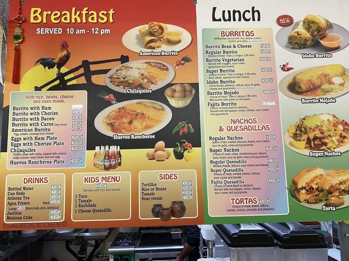 Menu at Mi Jalisco Taqueria restaurant, Dalton Gardens