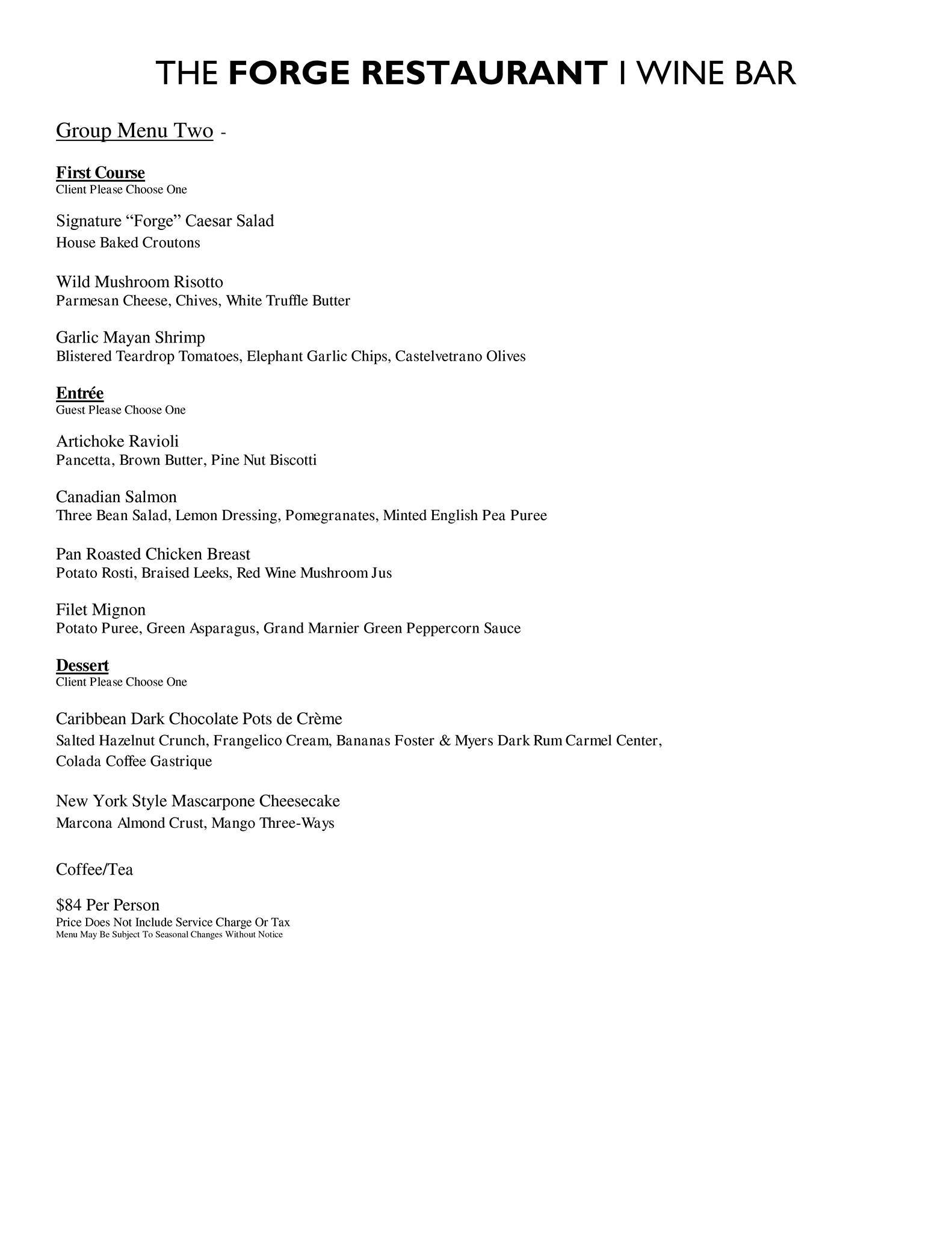 Menu at The Forge pub & bar, Miami Beach, 432 W 41st St
