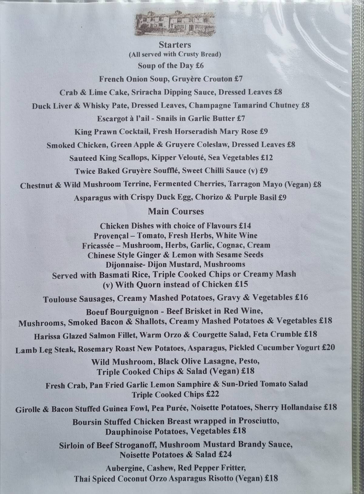Menu at Forresters Bar & Restaurant with rooms, Middleton-in-Teesdale