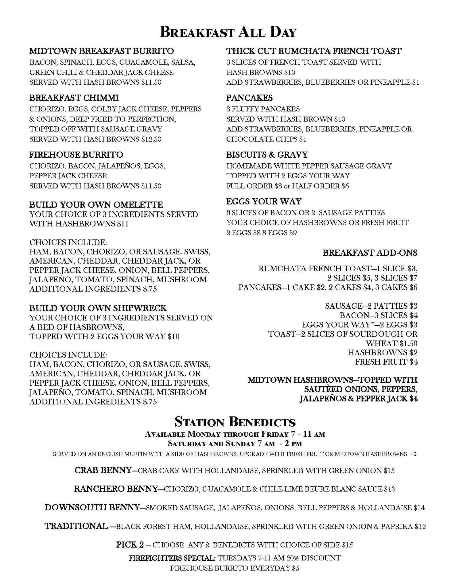 Menu at Midtown Station pub & bar, Cedar Rapids