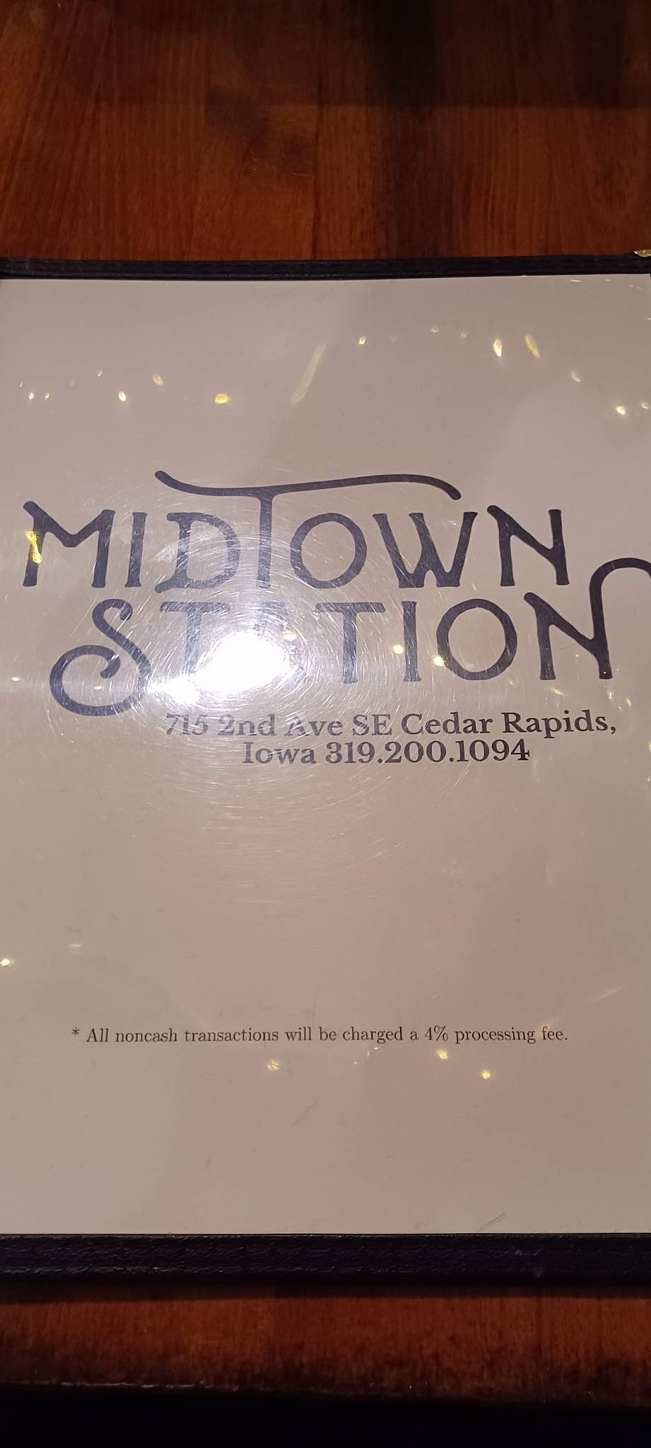 Menu at Midtown Station pub & bar, Cedar Rapids