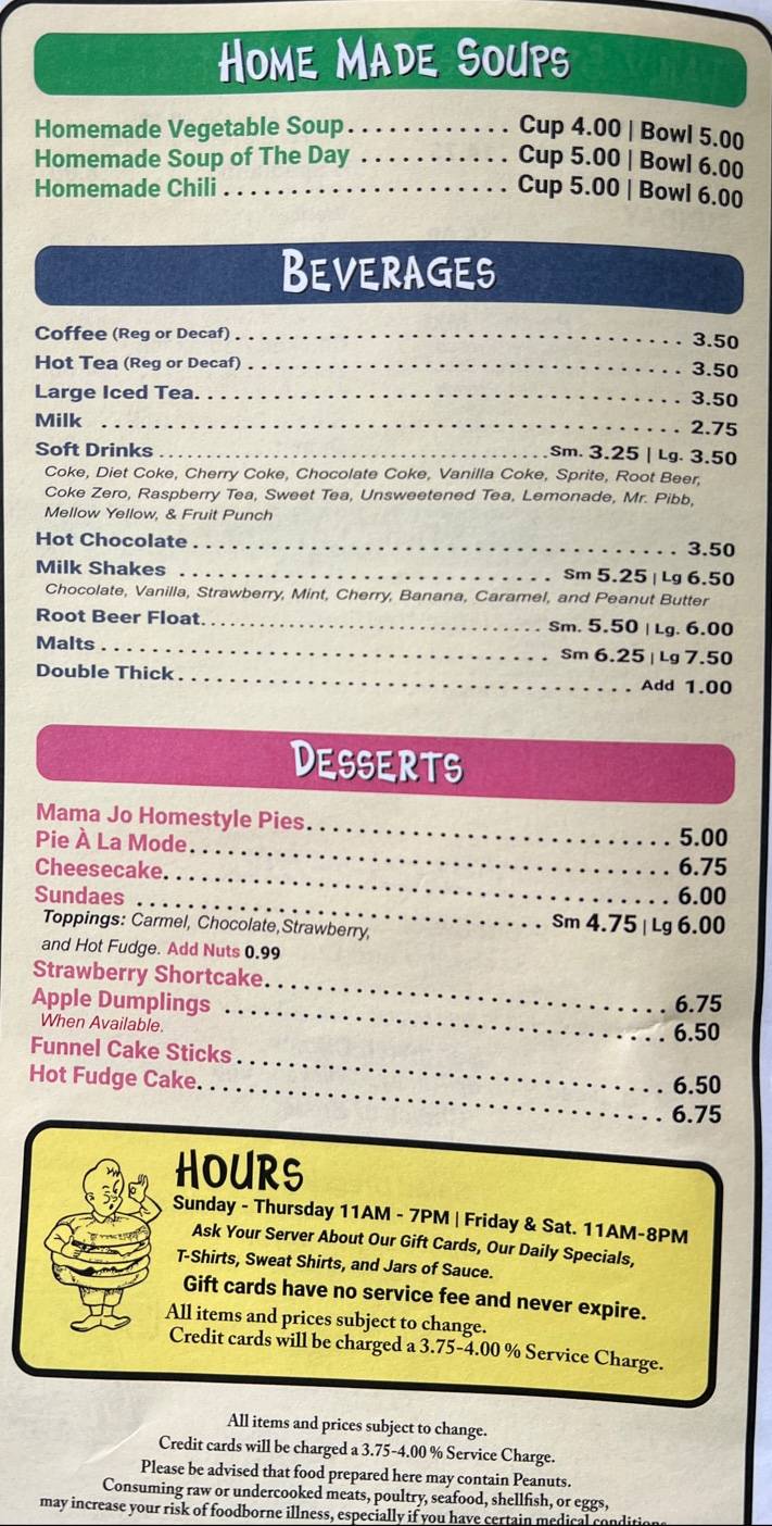Menu at Midway Oh Boy Restaurant - Elyria, OH, Elyria