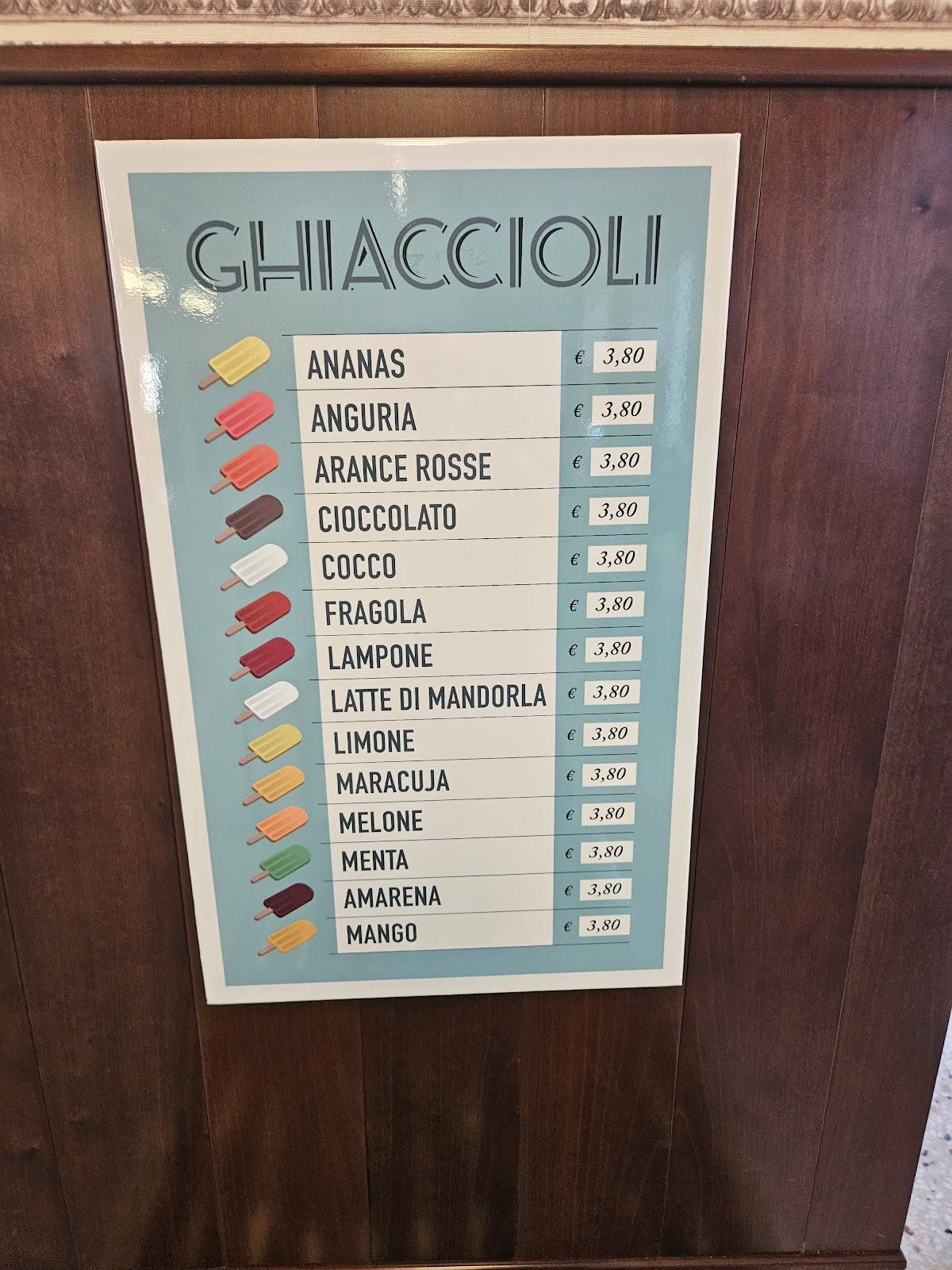Menu da Bar Luce, Milano, L.go Isarco
