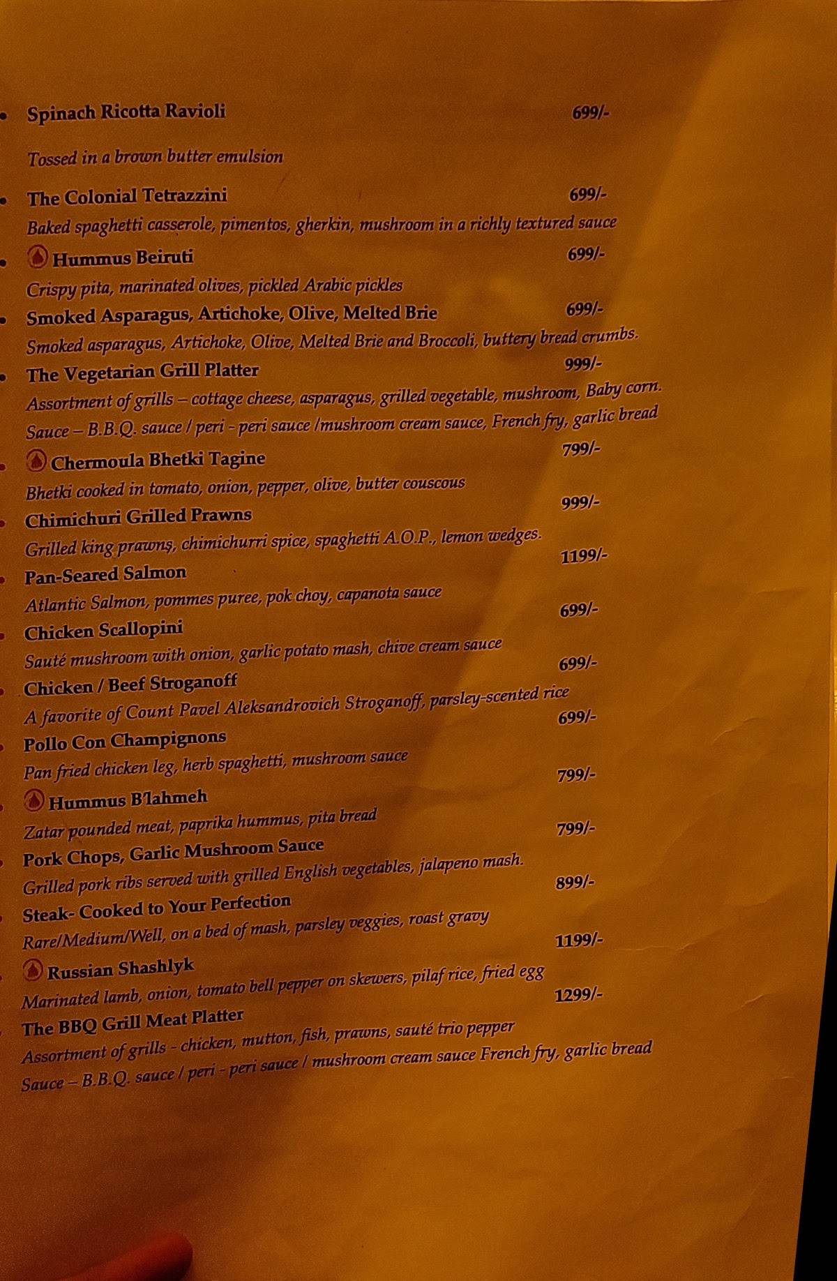 Menu at Milee Droog Coffee & Bistro, Kolkata, Ground Floor