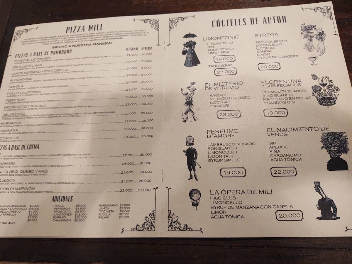 Carta de Mili Restaurante Bar, Cúcuta
