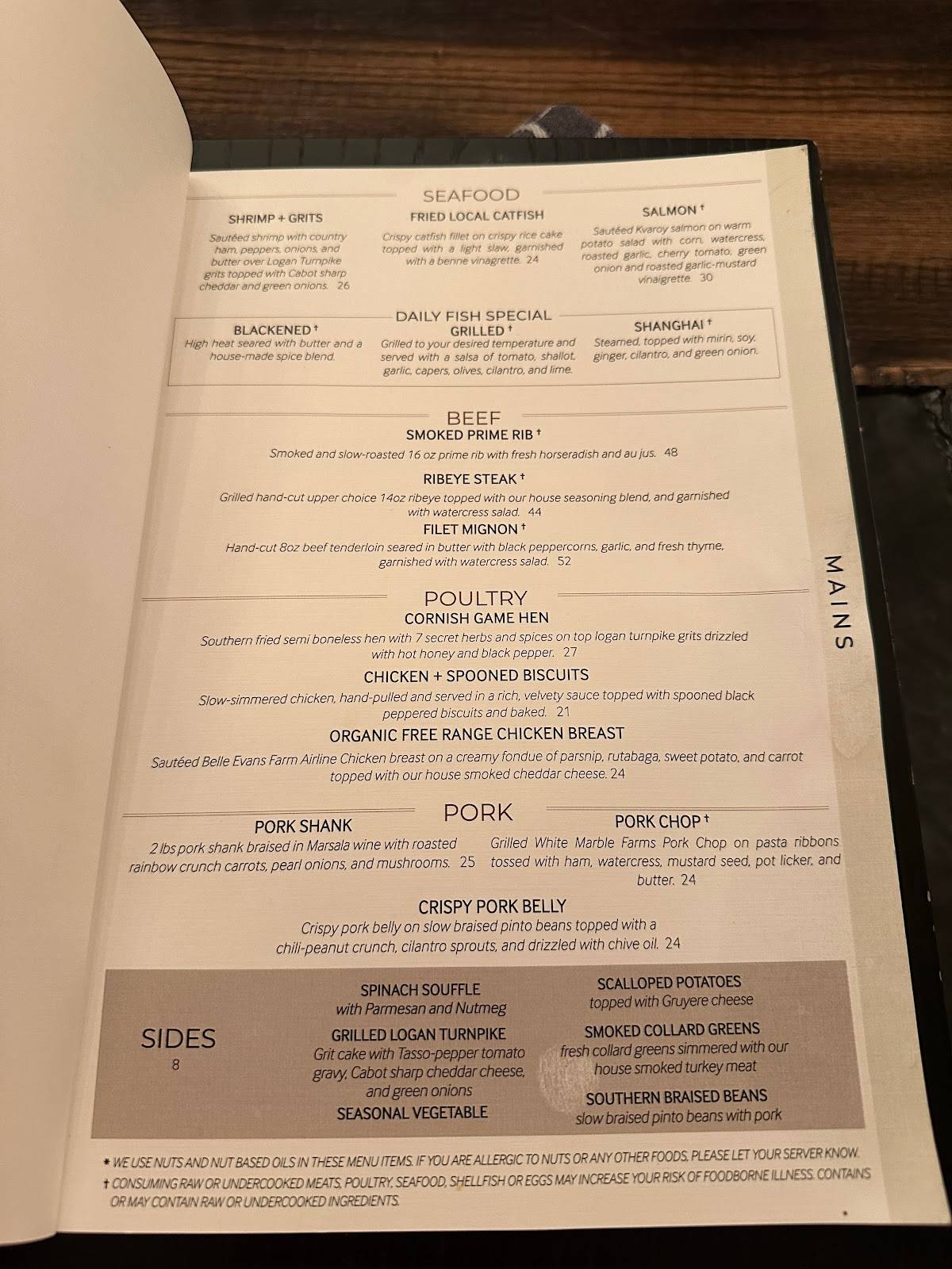 Menu at Millhouse Kitchen + Bar, Columbus