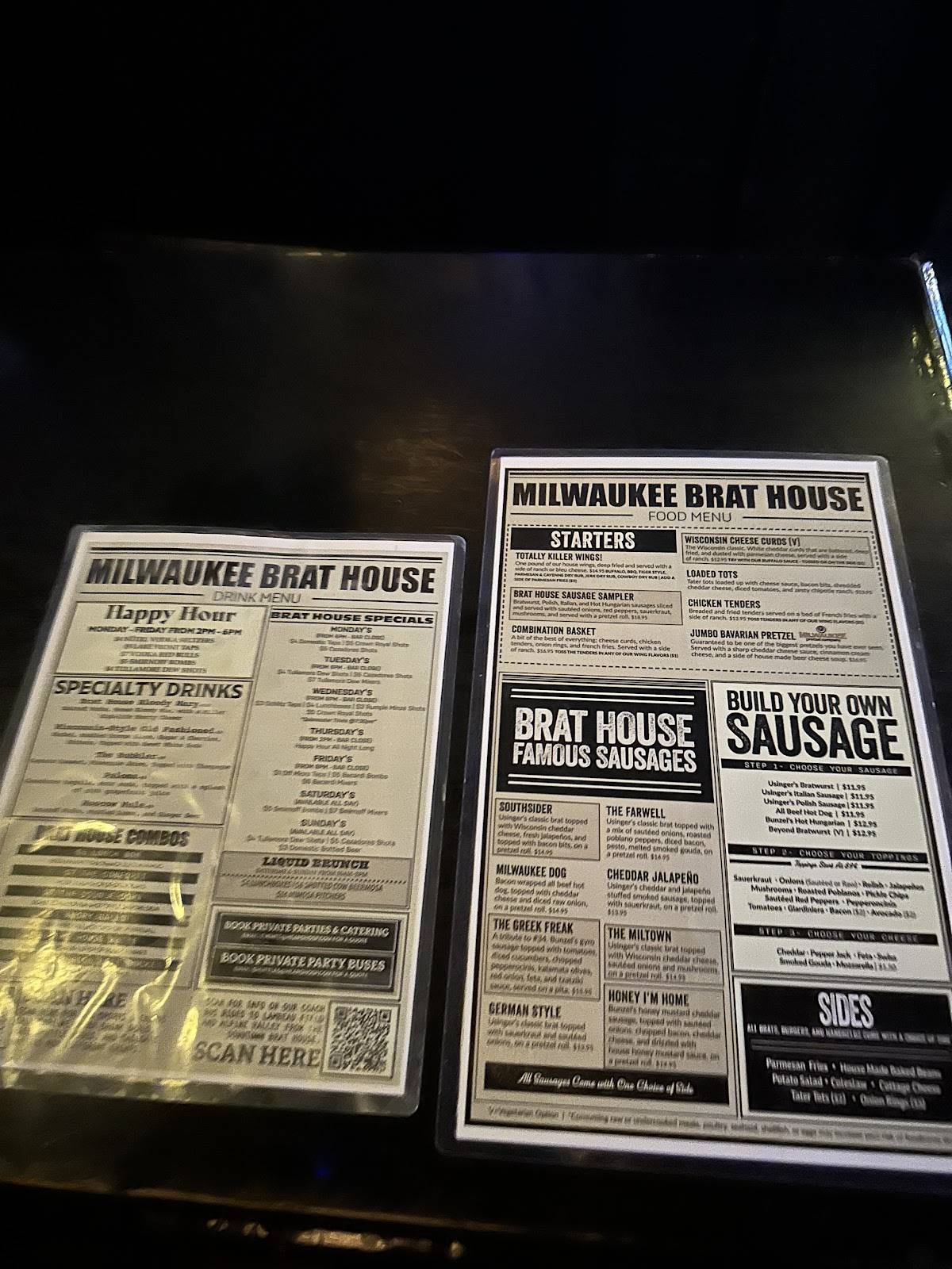 Menu at Milwaukee Brat House pub & bar, Milwaukee