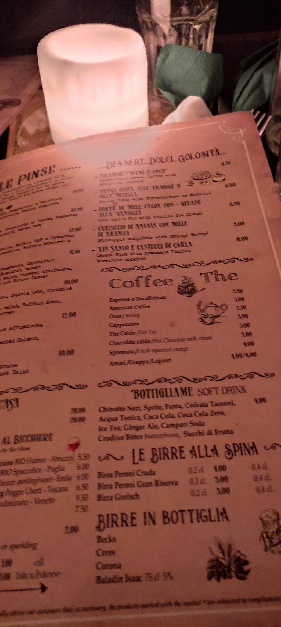 Menu da Mimì e Cocò Trast pub & bar, Roma