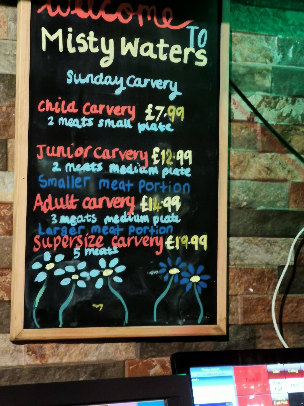 Menu at Misty Waters Bar & Grill, Holywell-cum-Needingworth, Dyserth Rd