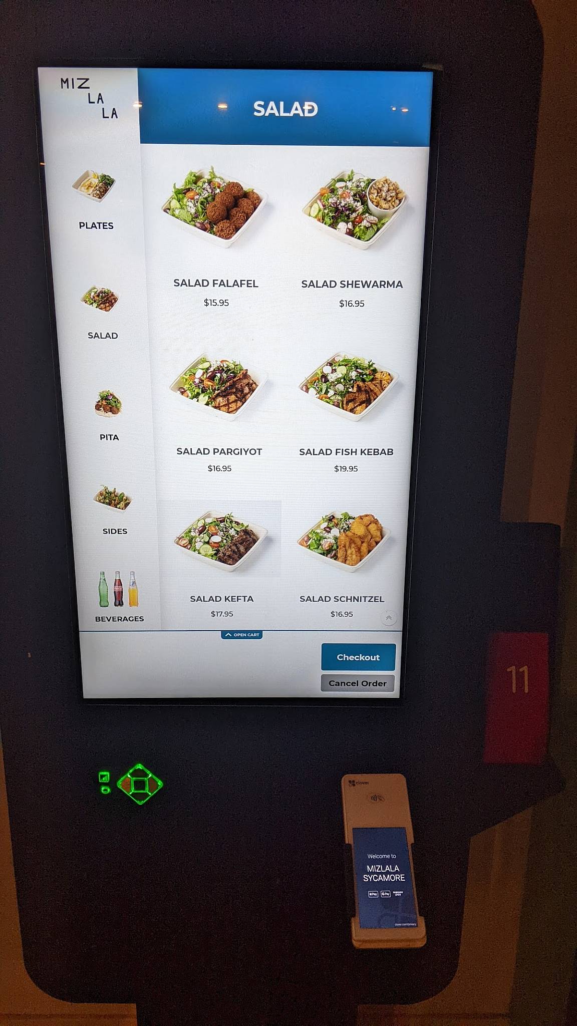 Menu at Mizlala Sycamore restaurant, Los Angeles