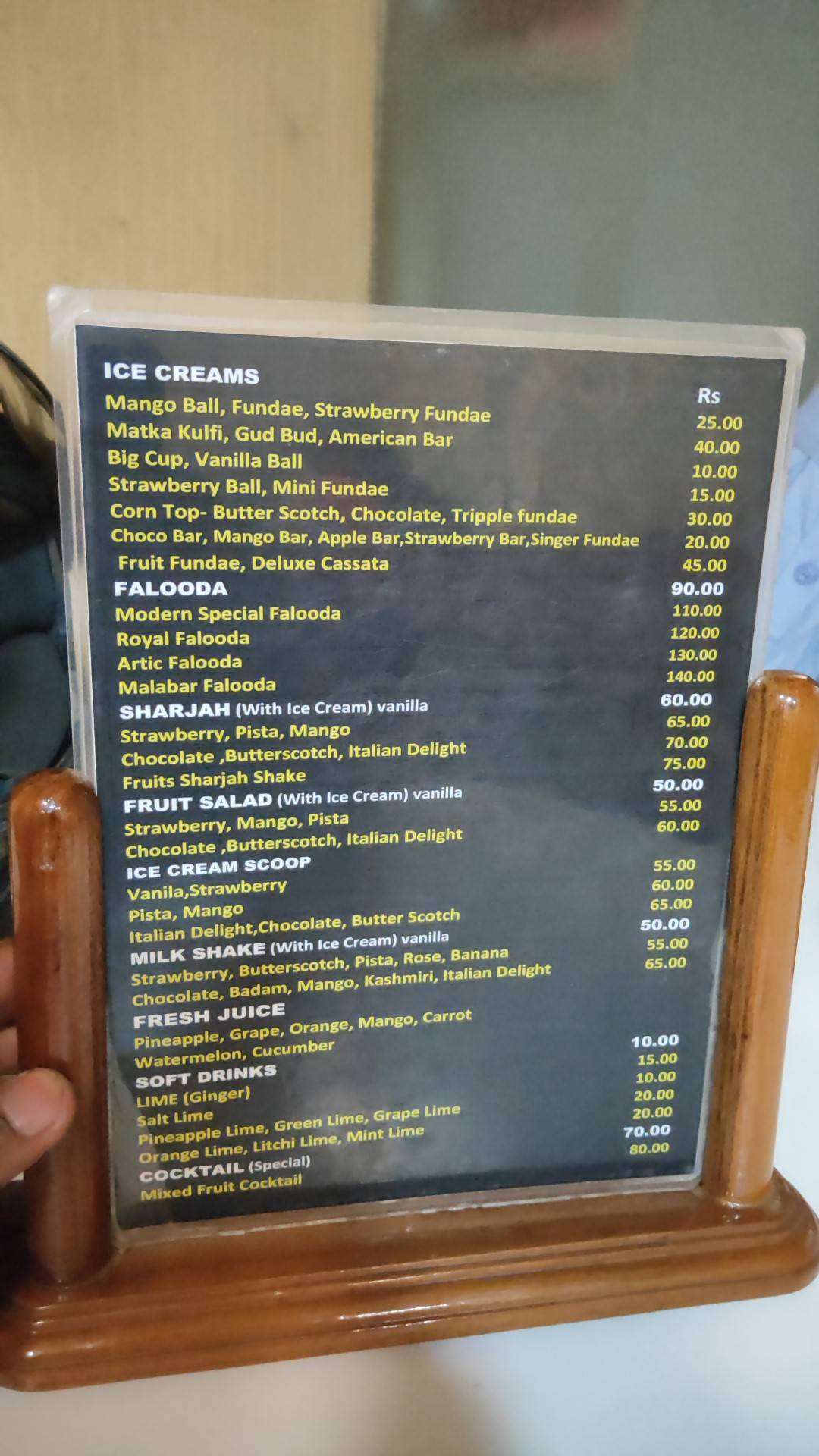 Menu at Modern Bakery, Attingal
