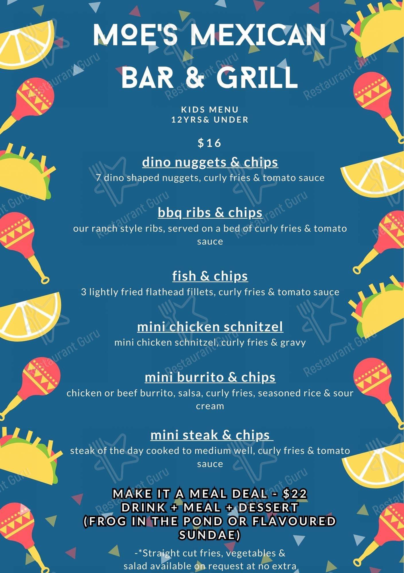 Menu at Moe's Mexican Bar & Grill, Horsham