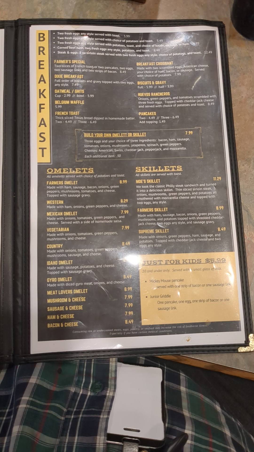 Menu at Moe's Restaurant, Huntington