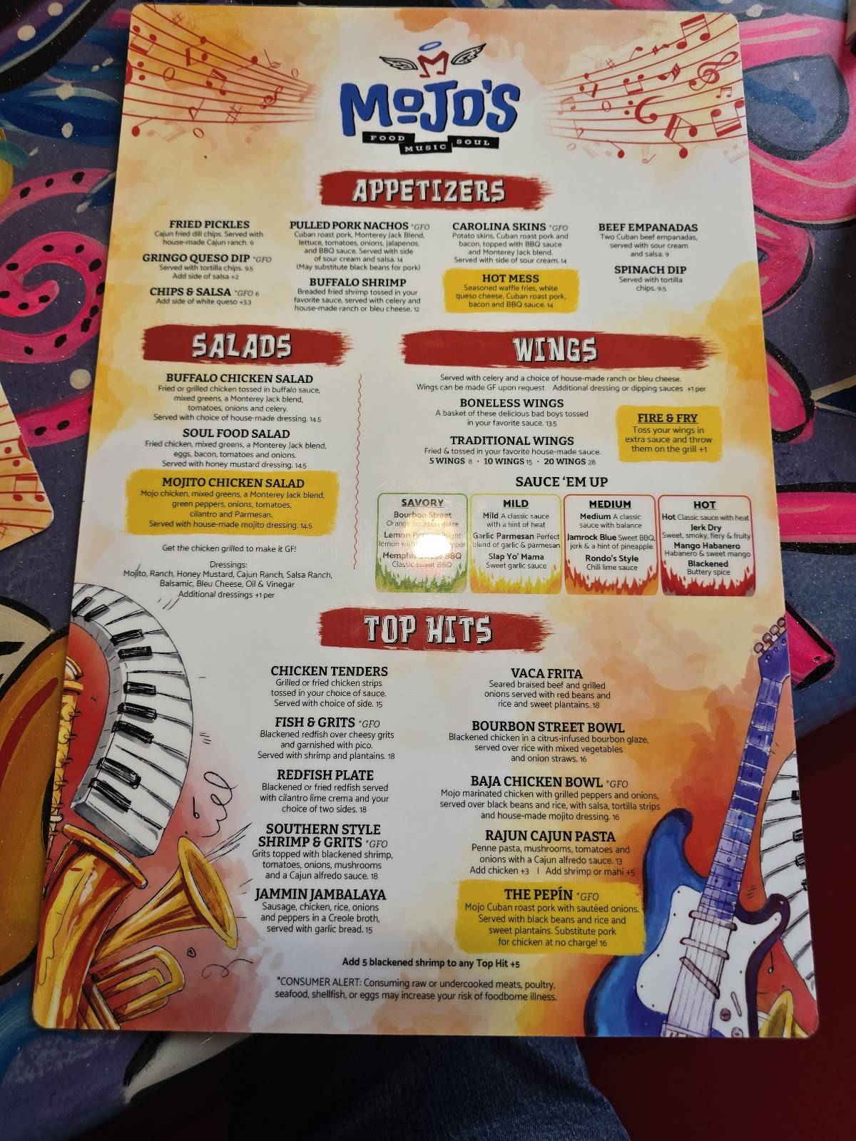 Menu at Mojo's-Food. Music. Soul. (Ocala Location) restaurant, Ocala ...