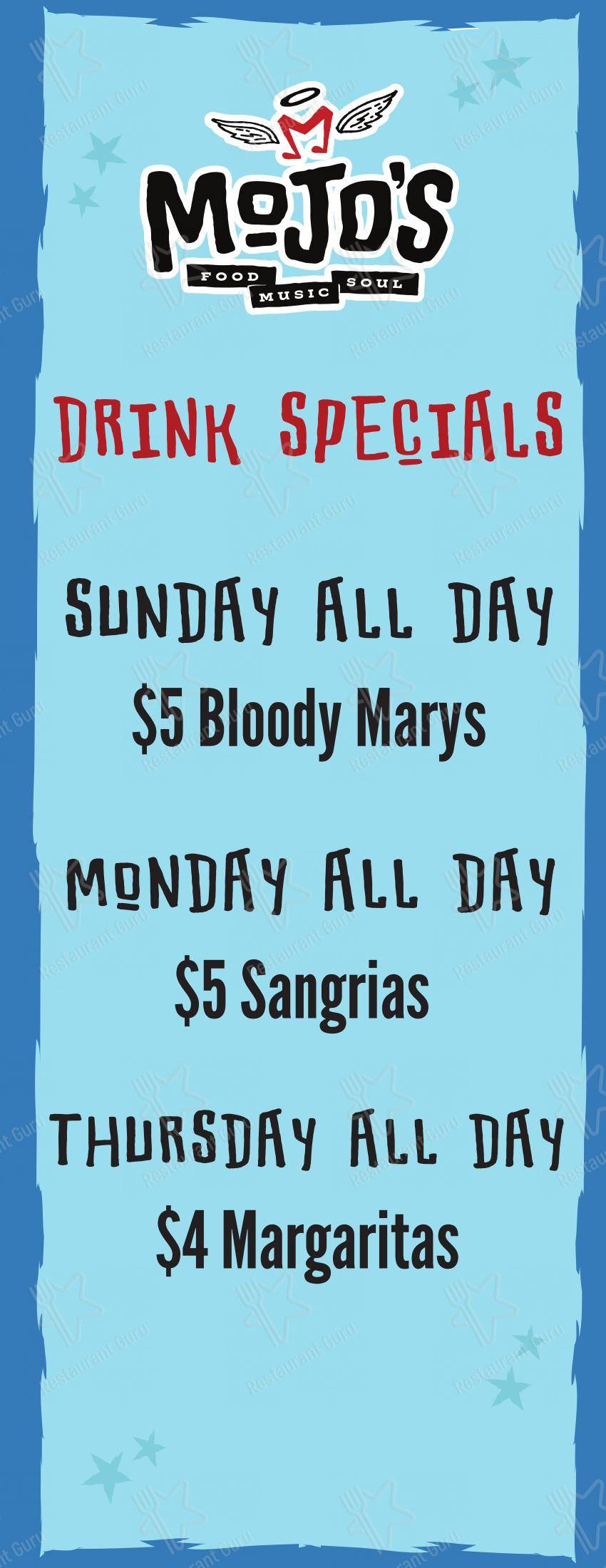 Menu at Mojo's-Food. Music. Soul. (Ocala Location) restaurant, Ocala ...